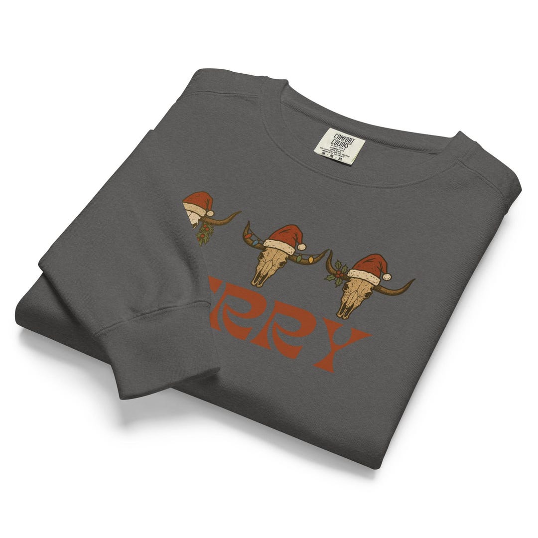 Rustic Western Christmas Longhorn Sweater - Etsy
