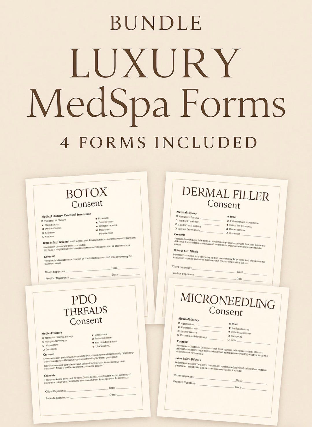 Luxury Med Spa Forms Bundle | Client Intake, Consent & Aftercare Forms ...