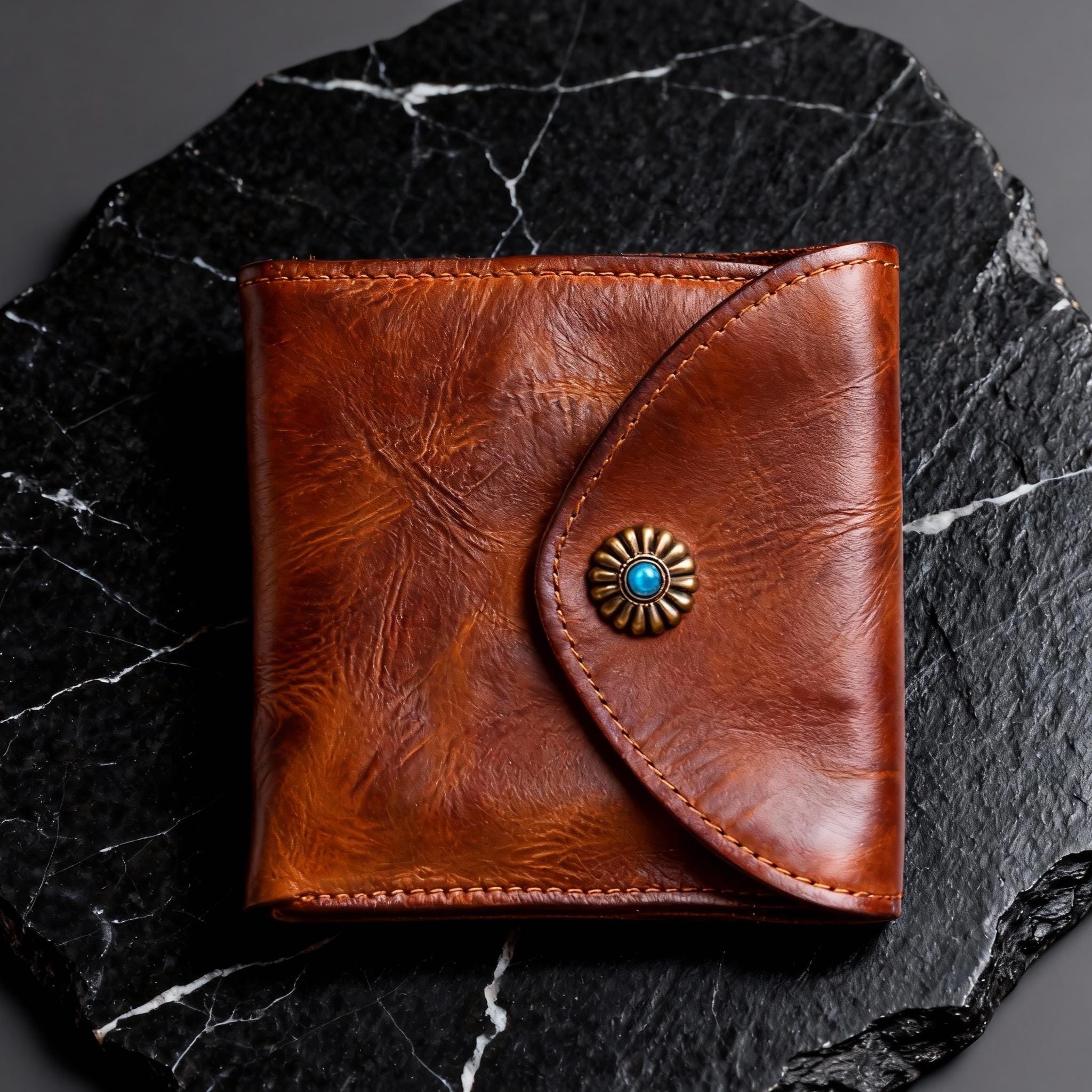 Vintage Style Full-grain Vegetable Tanned Wallet Handmade Retro Wallet ...