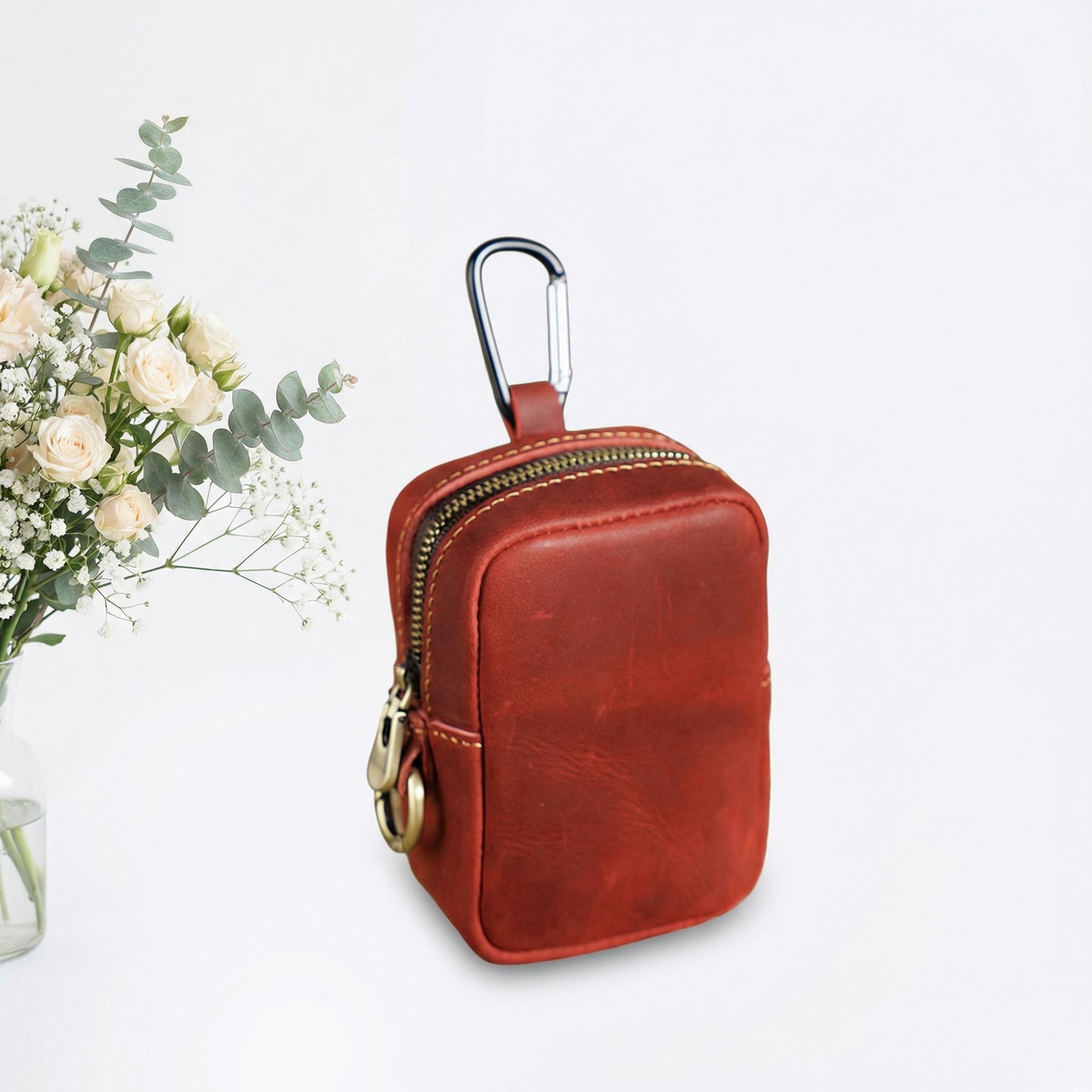 Mini Leather Belt Pouch, Full Grain Cowhide EDC Pouch, Clip on Coin ...