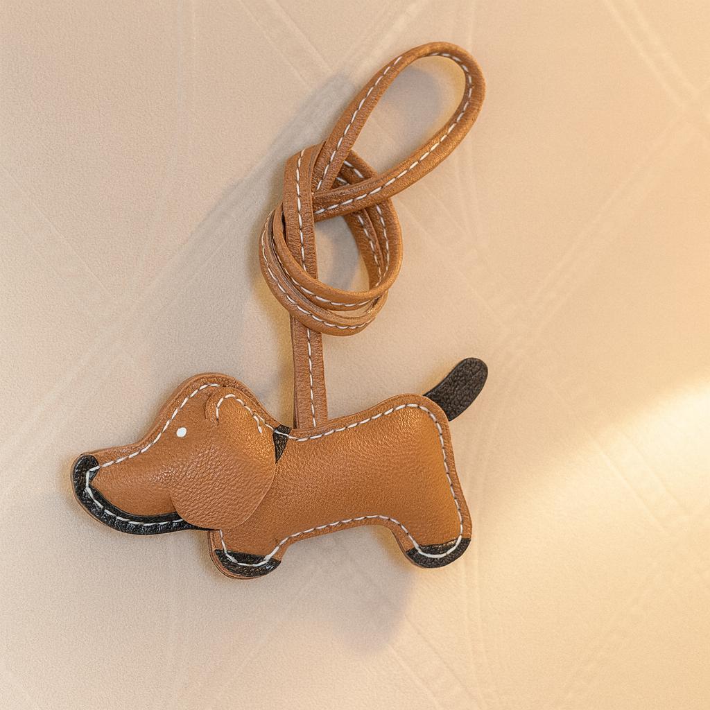 Full-grain Leather Dachshund Bag Charm,sausage Dog Purse Accessory ...