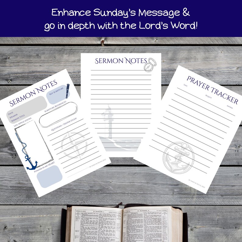 Church Pack Printable - Sermon Notes & Prayer Requests - Anchor of Hope ...