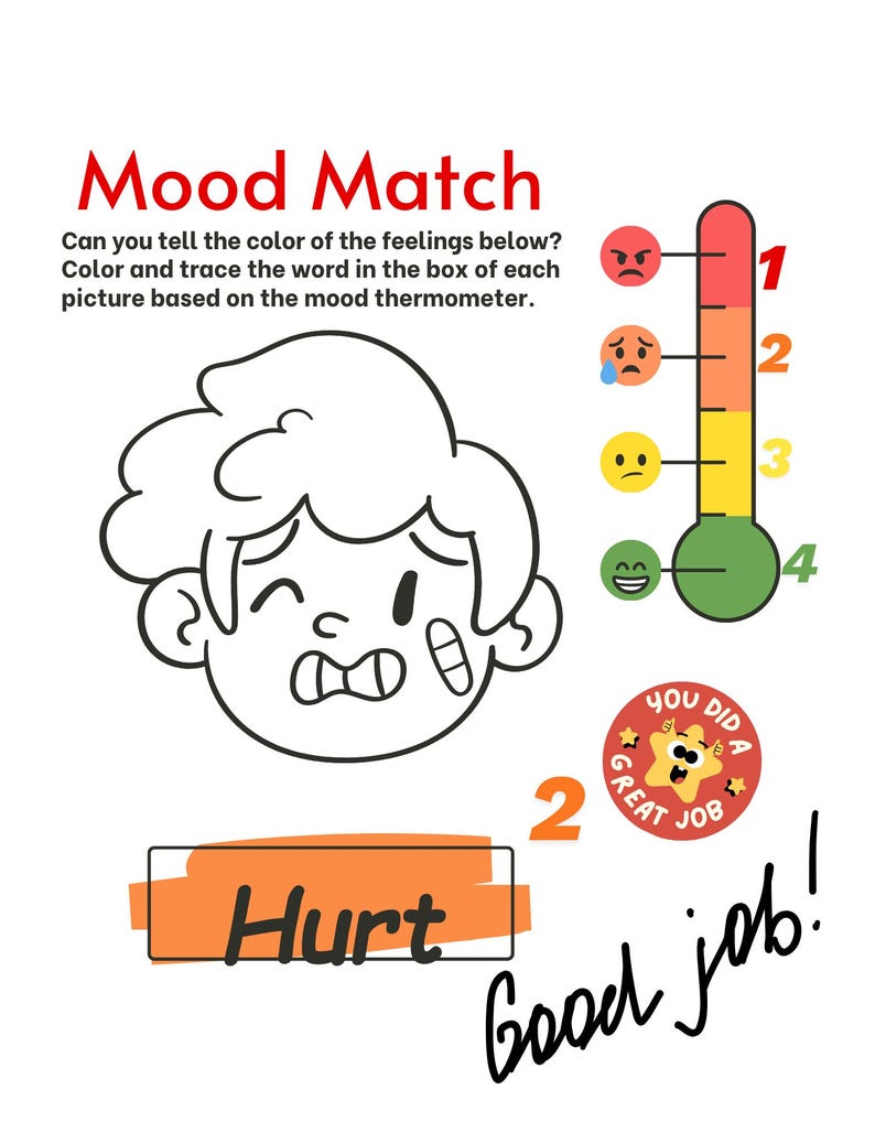 Emotions Kids Tracing Worksheets Bundle - PRINTABLE DOWNLOAD PDF - Etsy