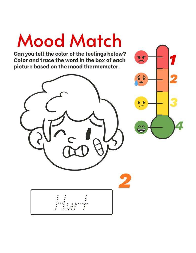 Emotions Kids Tracing Worksheets Bundle - PRINTABLE DOWNLOAD PDF - Etsy