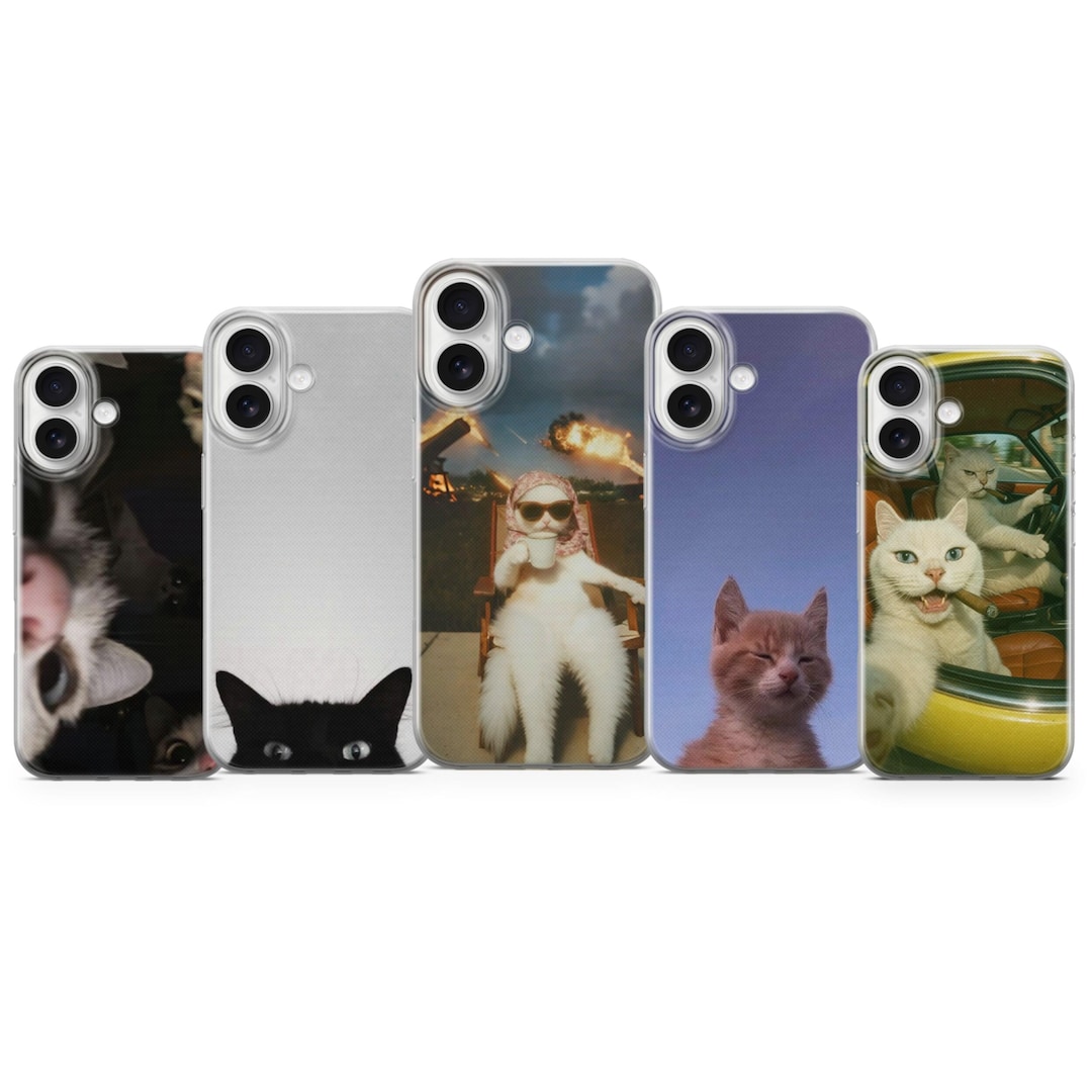 Clumsy Cats Phone Case Animal Memes for iPhone 17pro, 16, 15, 14, 13 ...