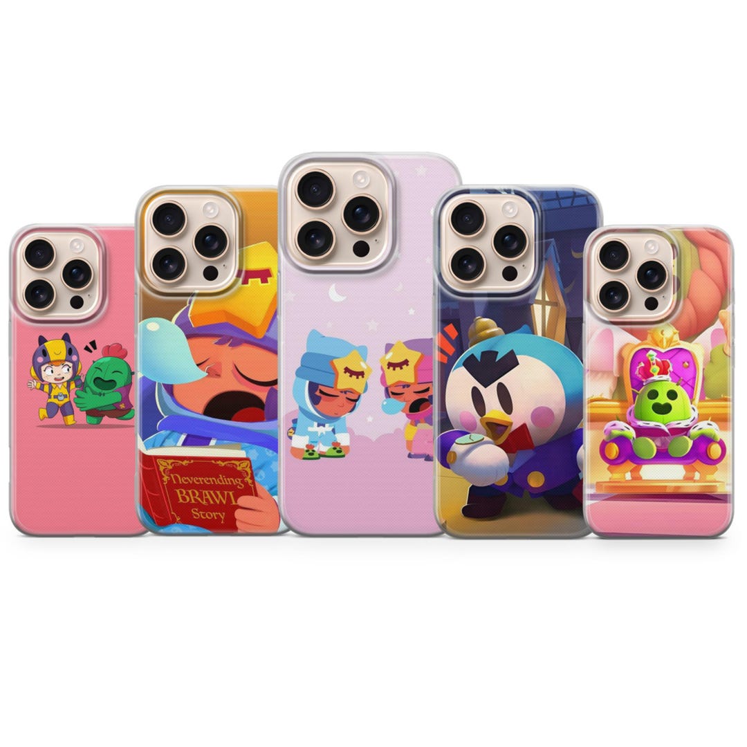 Brawl Stars Character Themed Phone Case for iPhone 17pro, 16, 15, 14 ...