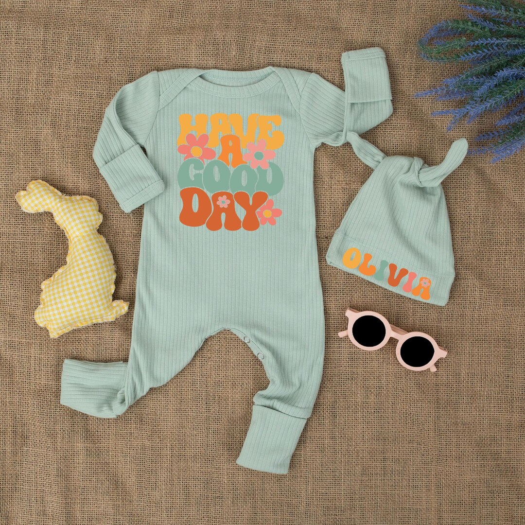 Personalized Have A Good Day Baby Outfit, Custom Name Retro Newborn ...