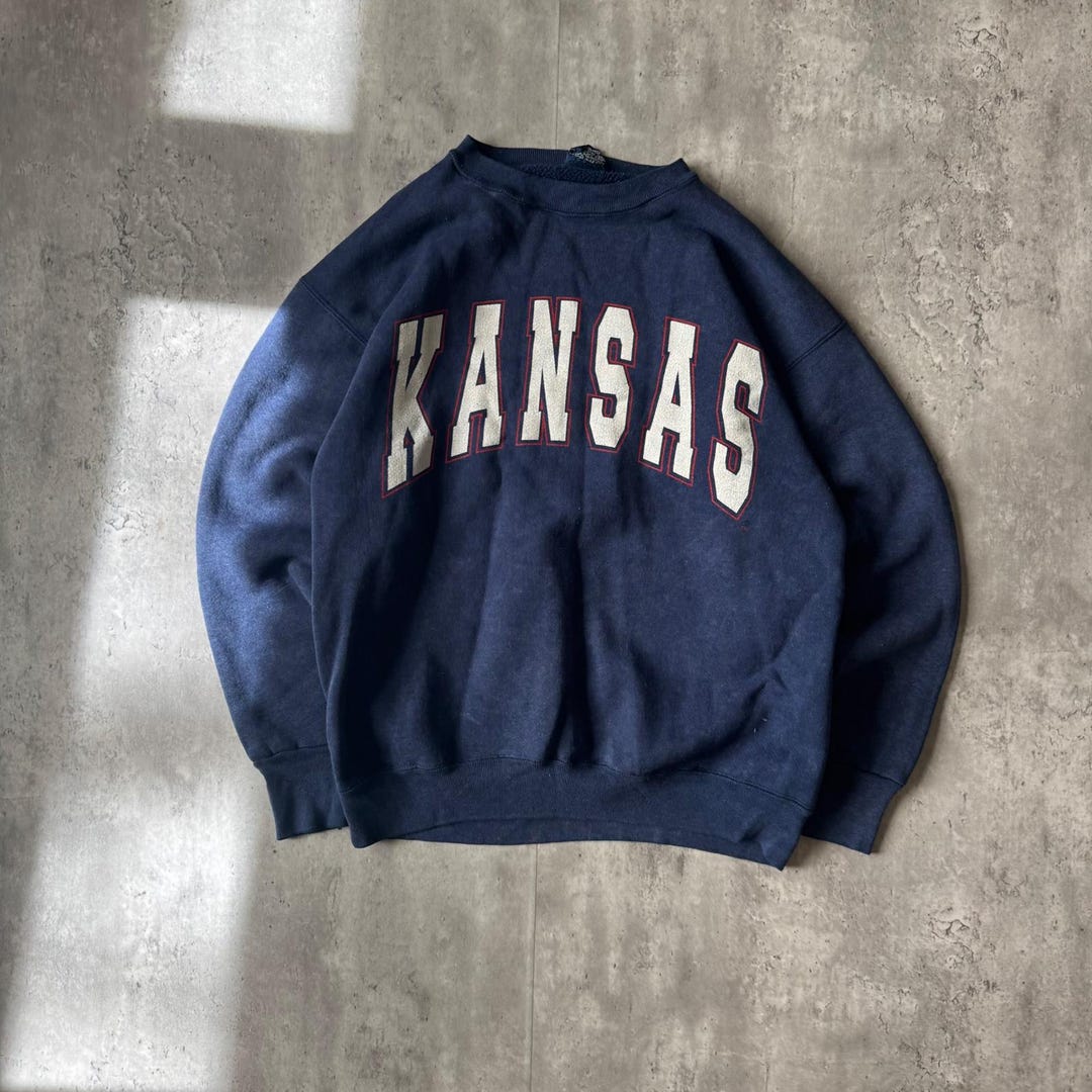 Vintage Savvy Trau & Loevner Kansas Sweatshirt Navy Blue Mens Large ...