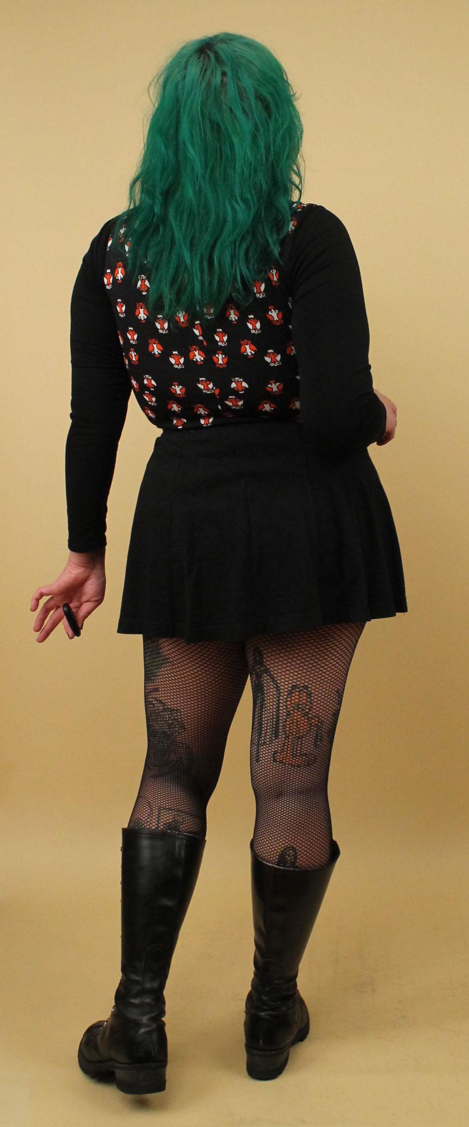 60s 70s Vtg Owl Print Polyester Tank Top Black Orange White Novelty ...