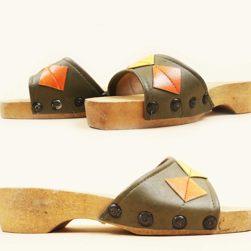 Wood Heel Sandals - Etsy