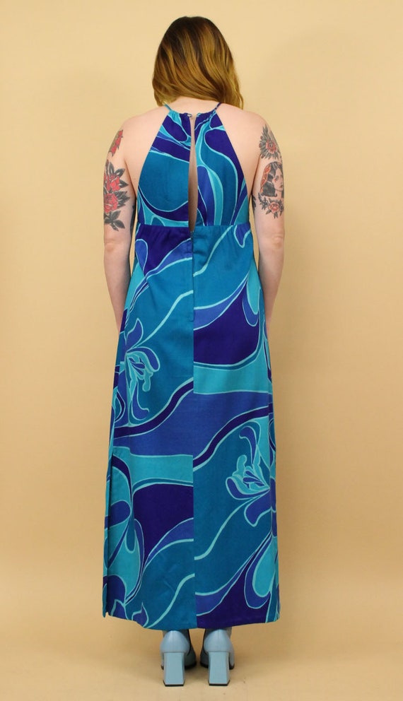 60s Vtg Fumi's Corset Tie Op Art Mod Hawaiian Floral … - Gem