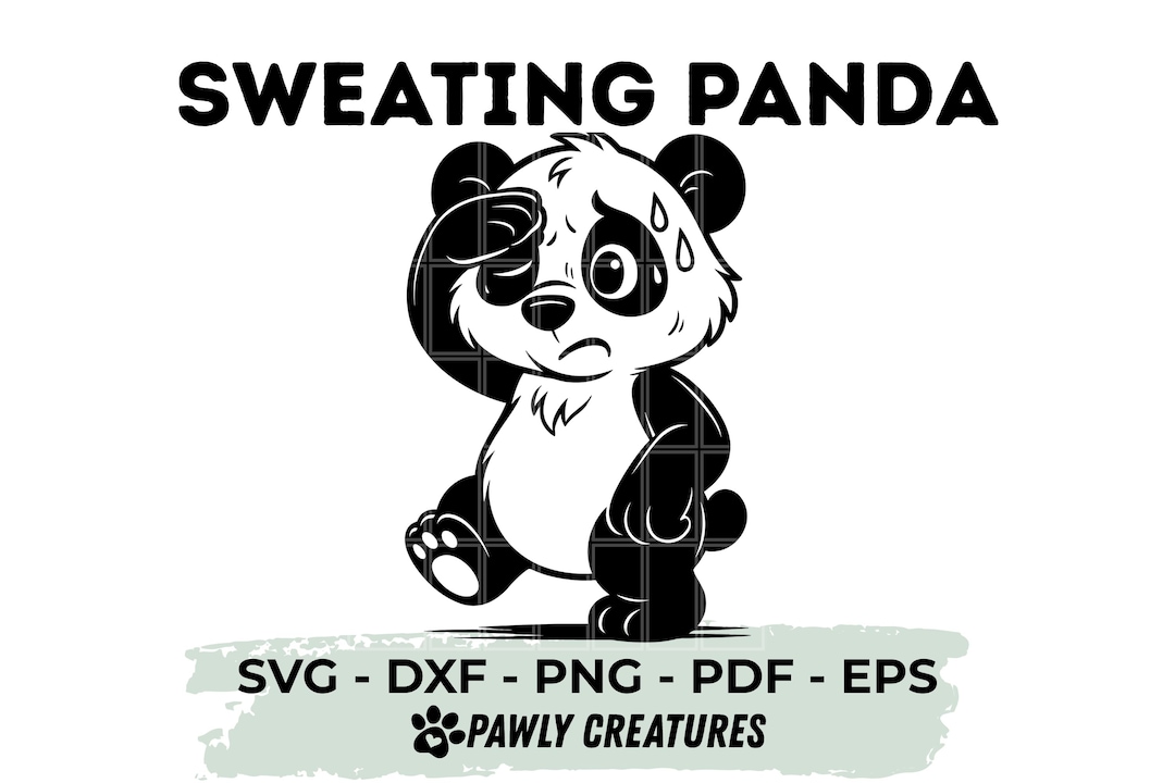 Sweating Panda Clipart | Kawaii Animal | Svg Png Dxf Pdf | Pawly ...