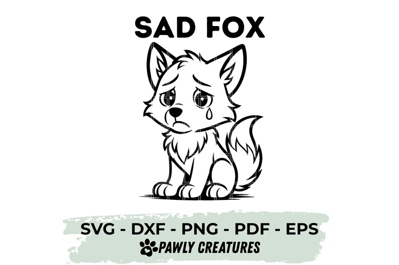 Sad Fox Clipart | Kawaii Animal | Svg Png Dxf Pdf | Pawly Creatures - Etsy
