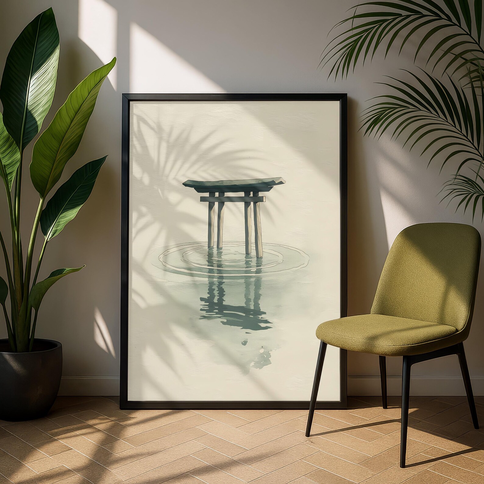 Japandi Torii Gate Printable Art, Minimal Japanese Wall Decor, Zen ...