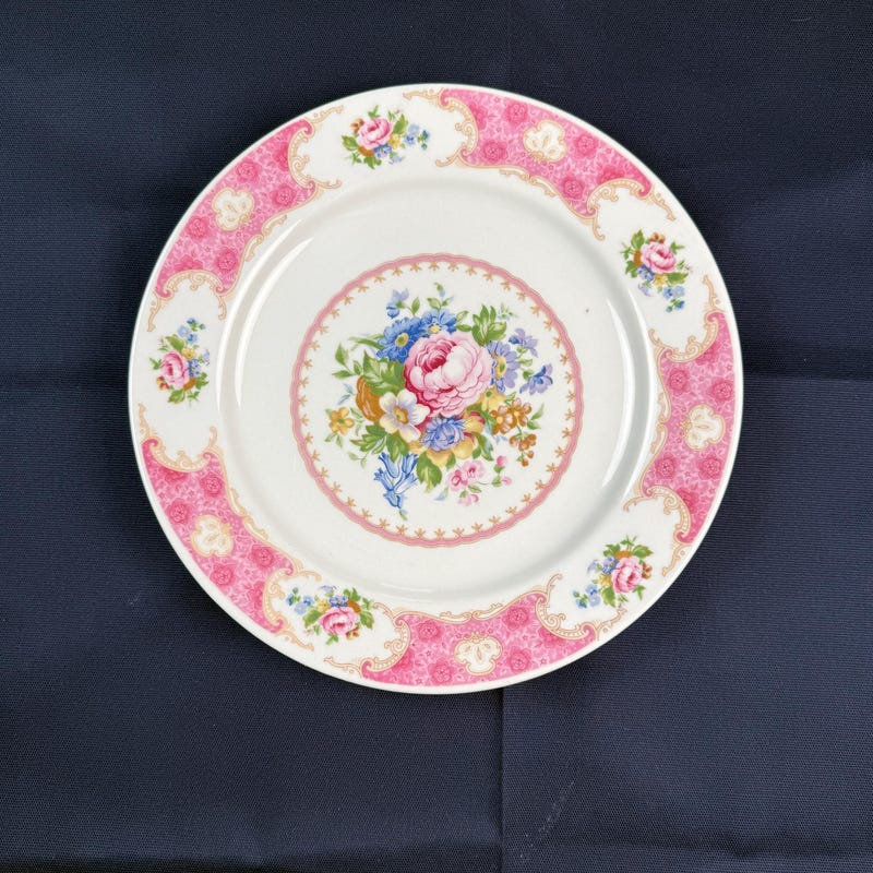 China Plate Rose Border - Etsy