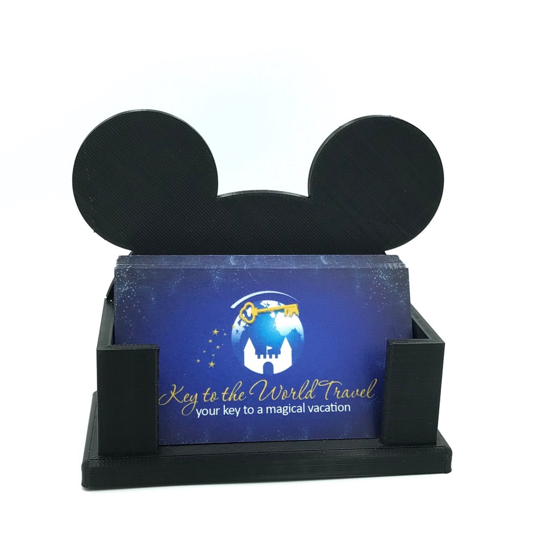 Mickey Mouse Ears 3D Printed Disney Business Card Holder for Desk, Work ...