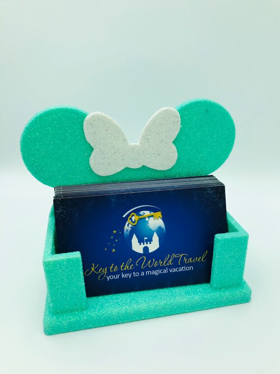 Glittered Minnie Mouse Ears 3D Printed Disney Business Card | Etsy