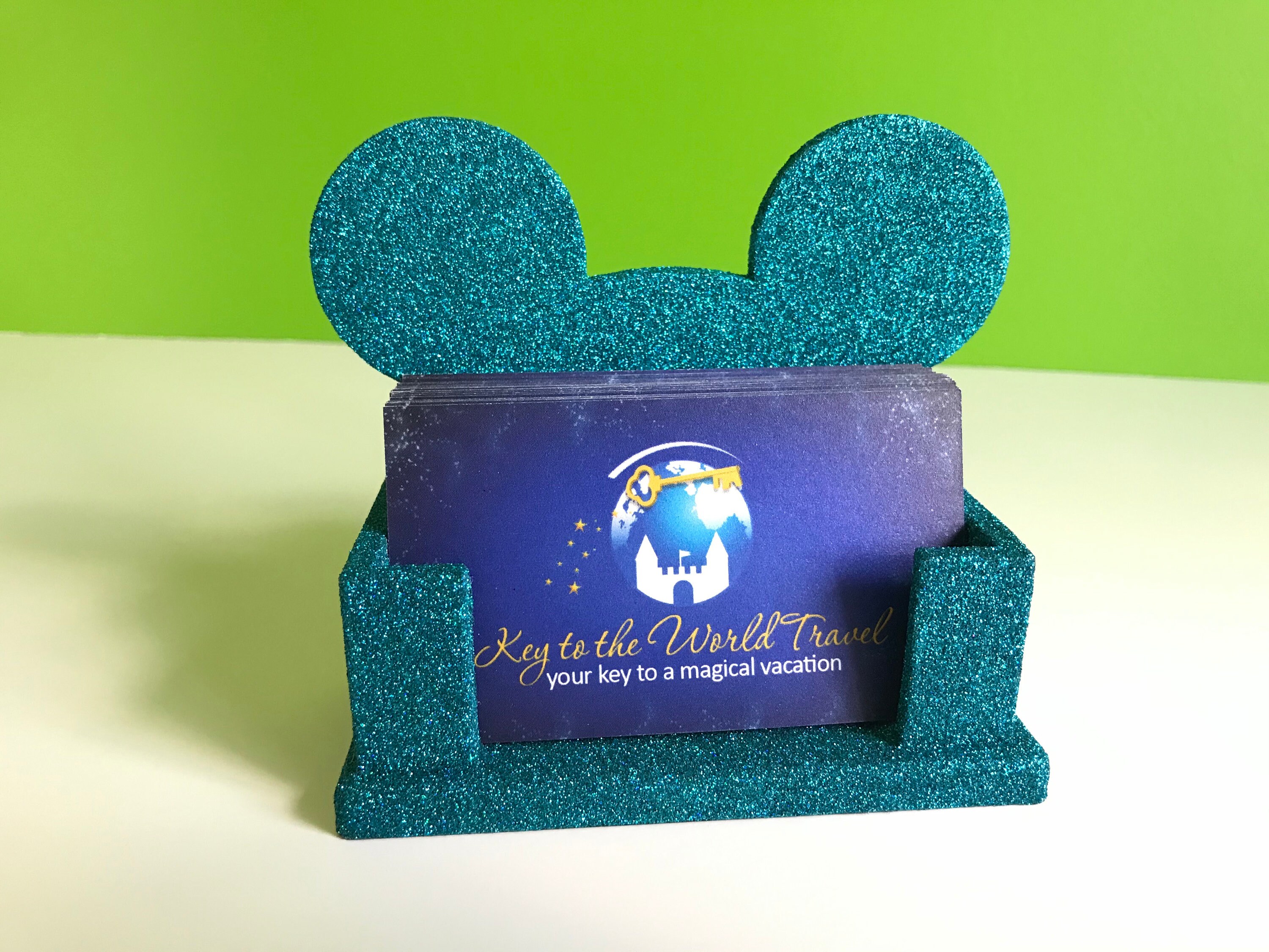 Glittered Mickey Mouse Ears 3D Printed Disney Business Card Holder for ...