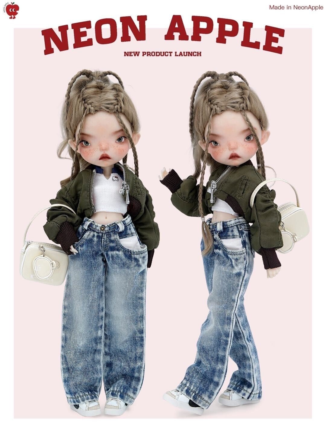 Pre-order Neon Apple Pilot Jacket for Blythe Dolls Doll Clothes Outfits ...