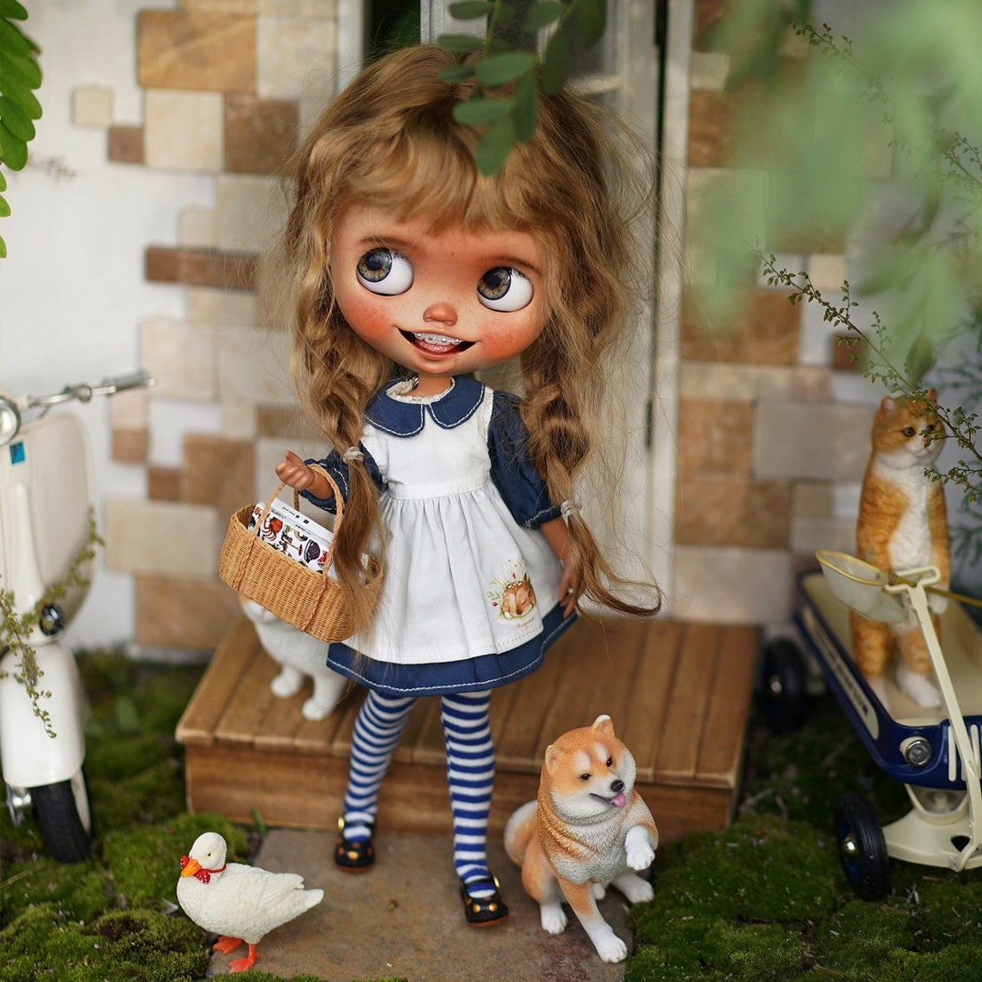 Miss Yo 2022 Blue Double Layered Dress With Stripes Socks Set for ...
