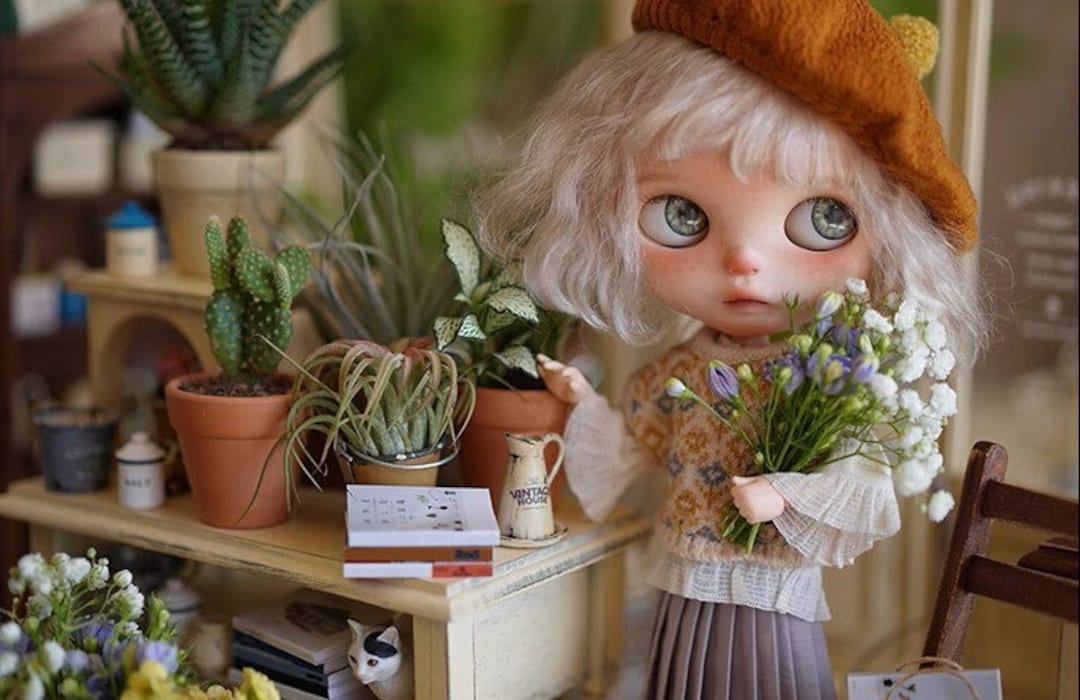 Miss Yo 2023 Yellow & Blue Checker 2-way Wearing Knit Vest for Blythe ...