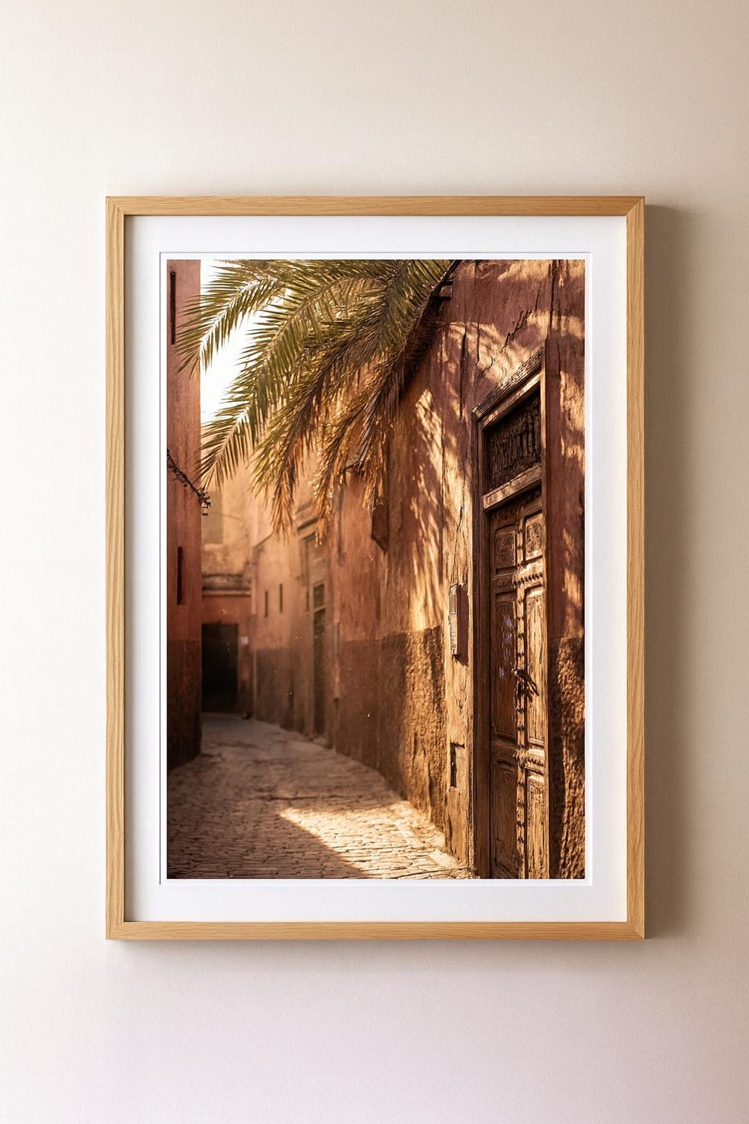 Affiche Marrakech Rue, Poster Maroc Oriental,art Murale Porte Sculptée ...