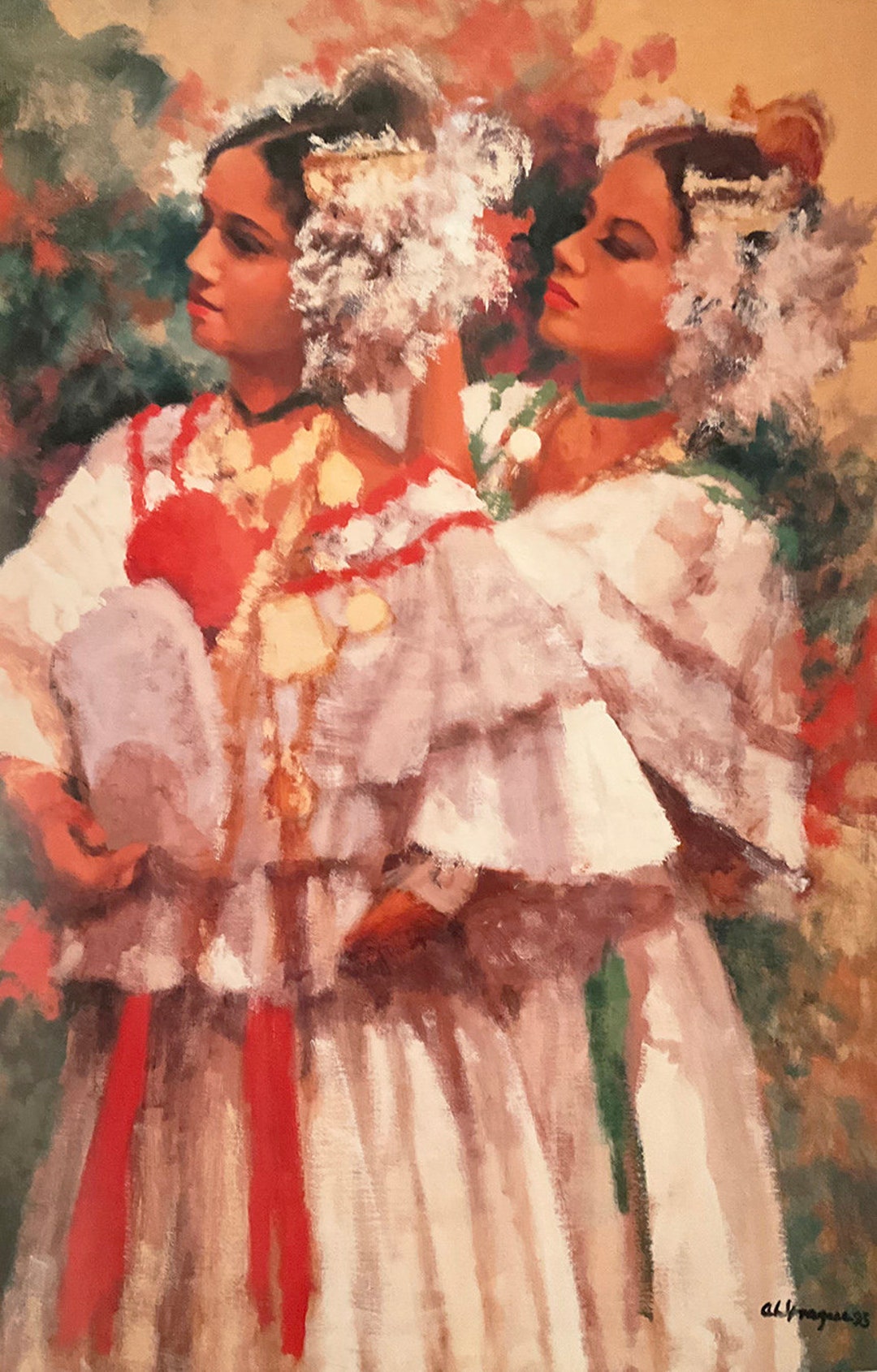 Al Sprague La Pollera Preparing to Dance Paper Print 1995 - Etsy