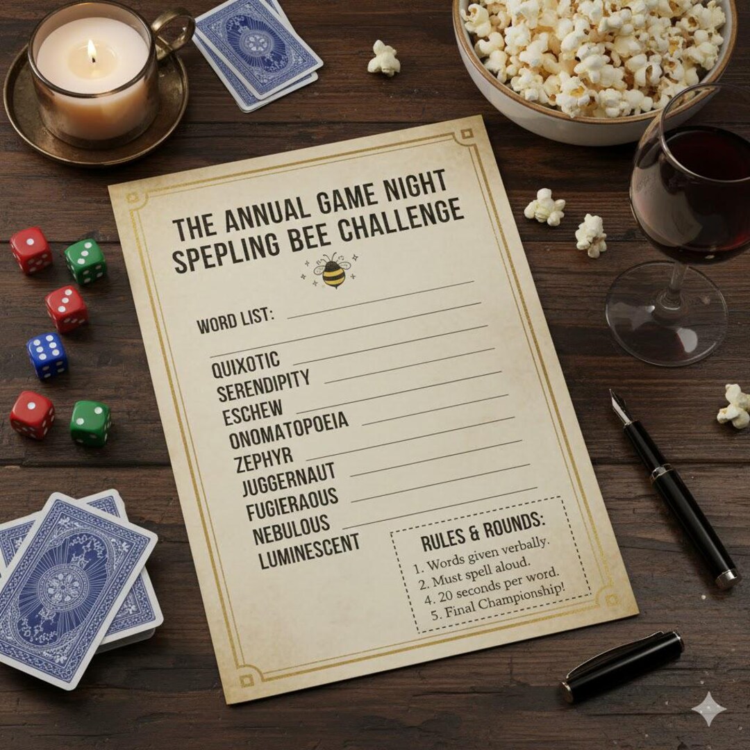 Spelling Bee / Spelling Game / Spelling Words With Friends / Game Night ...