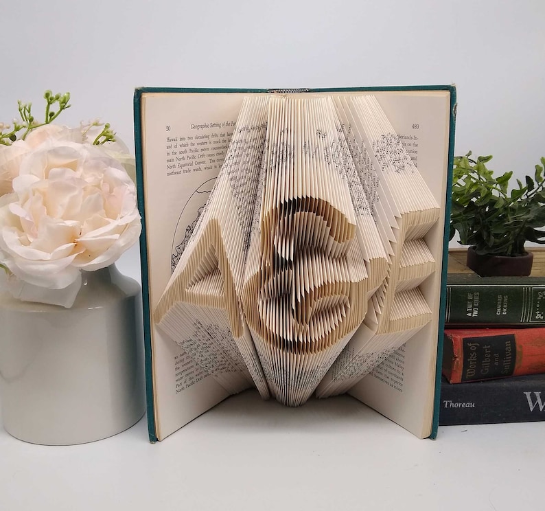 Custom Folded Book Art Made for You Initials With Ampersand | Etsy