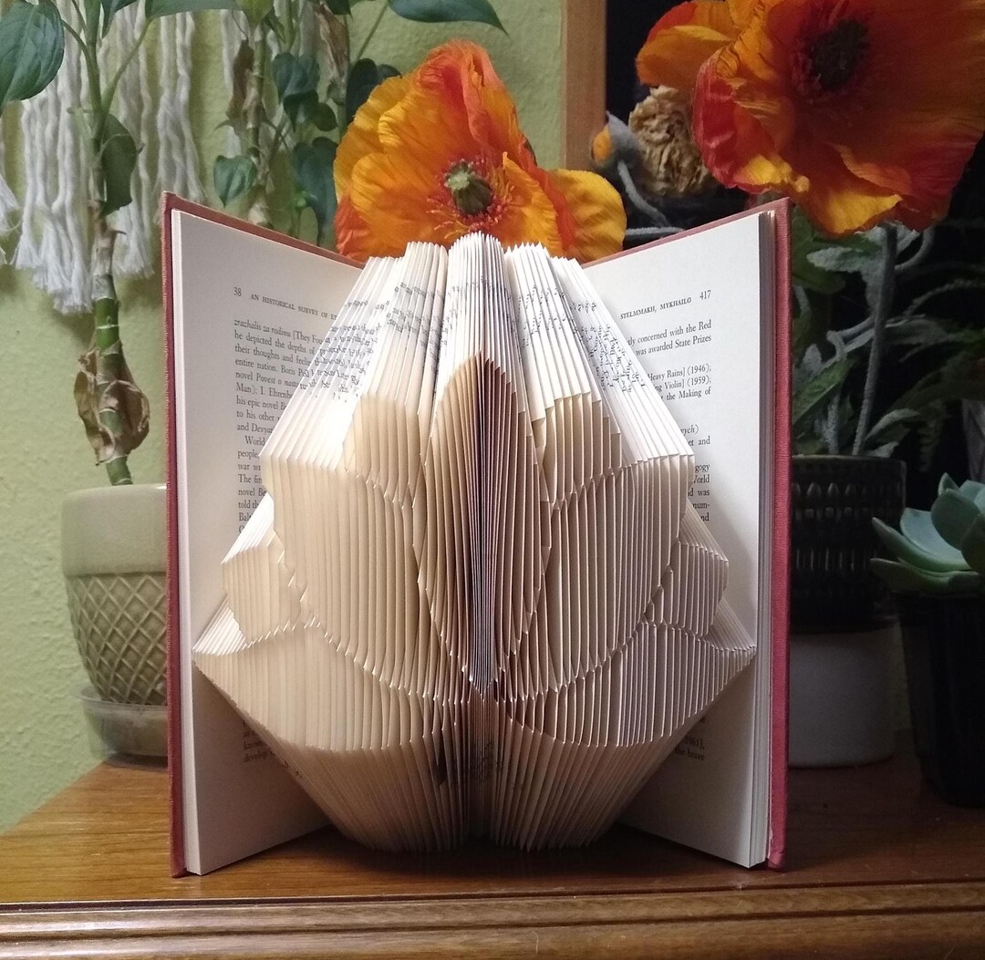 Unique Lotus Flower Folded Book - Etsy