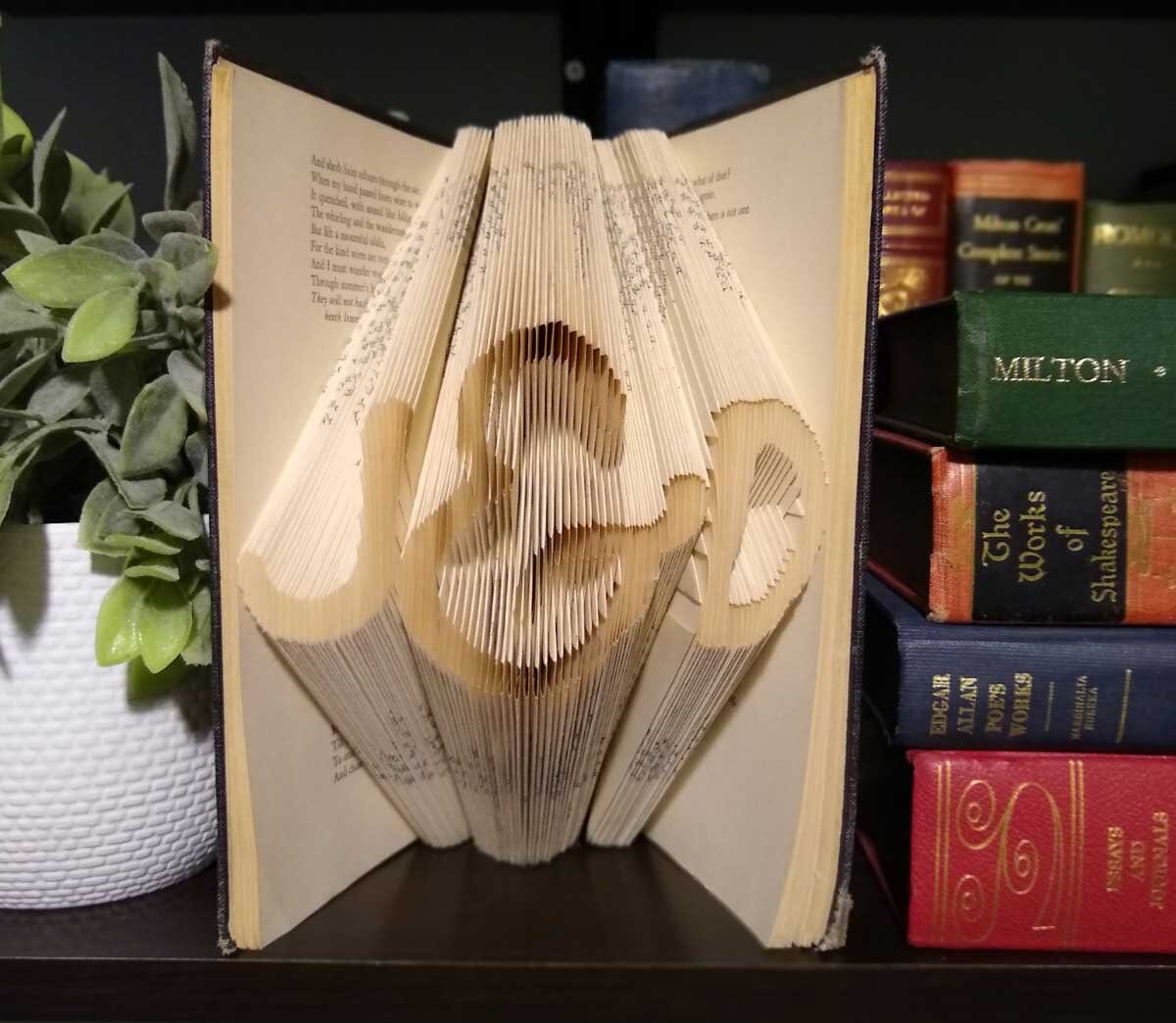 Custom Folded Book Art, Initials With Ampersand, Newlywed Gift - Etsy