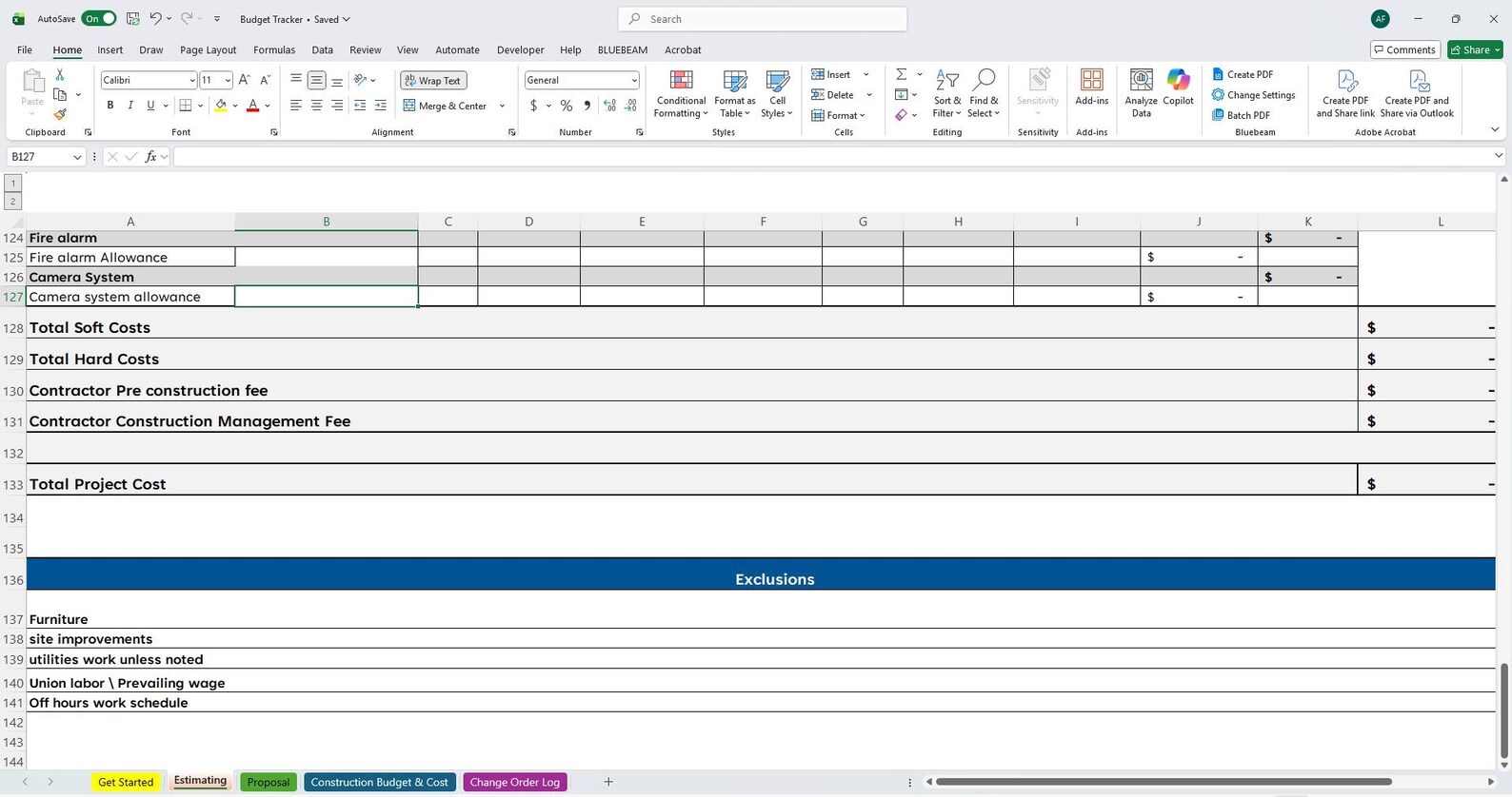 Construction Estimate Template Excel | General Contractor Bid Sheet ...