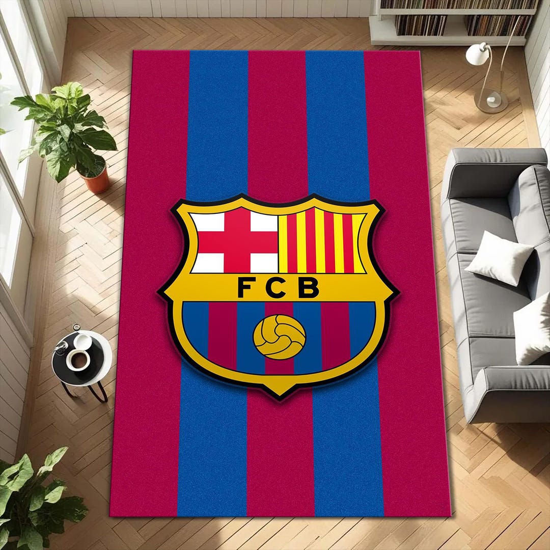 FC Barcelona Rug, Boys Room Soccer Decor - Etsy