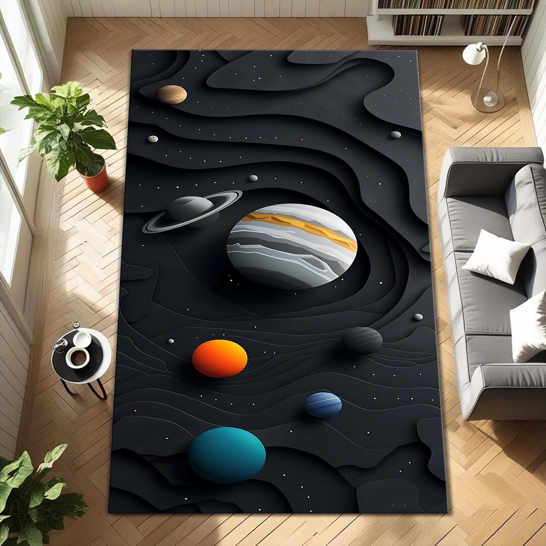 Cosmic Galaxy Planet Rug – Solar System Home Decor - Etsy