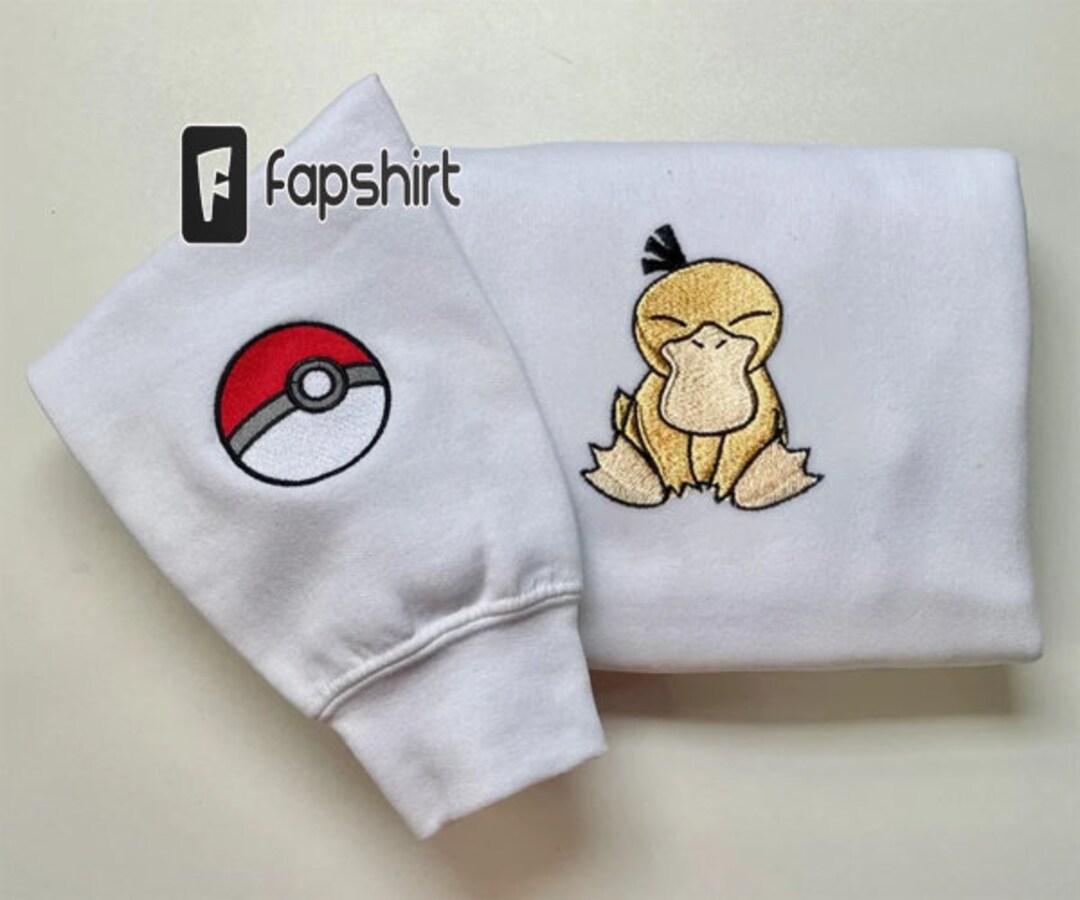 Psyduck Custom Embroidered Sweatshirt Psyduck Embroidered - Etsy