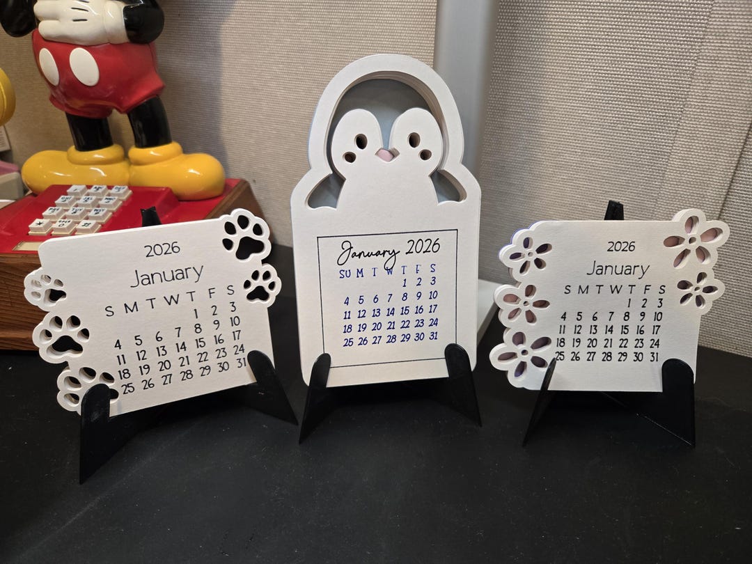 Mini Desk Calendar - Multiple Styles Available - Etsy