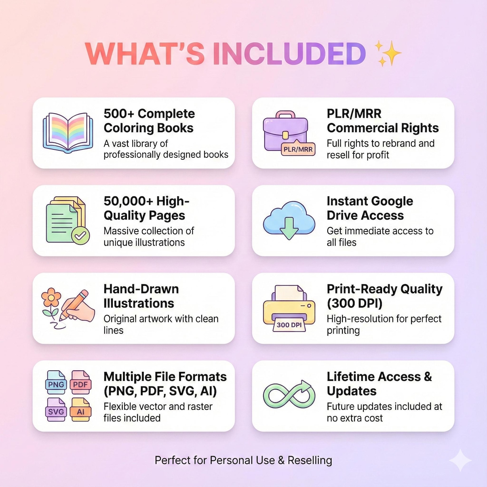 Coloring Book SVG Bundle 50000+ Pages | PLR MRR Rights | Kids Adults ...