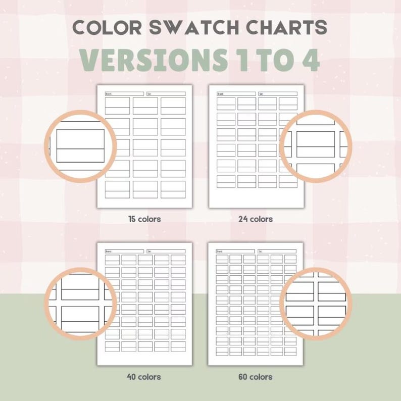 Color Swatch Chart | 12 Marker & Pencil Test Pages (digital Download ...