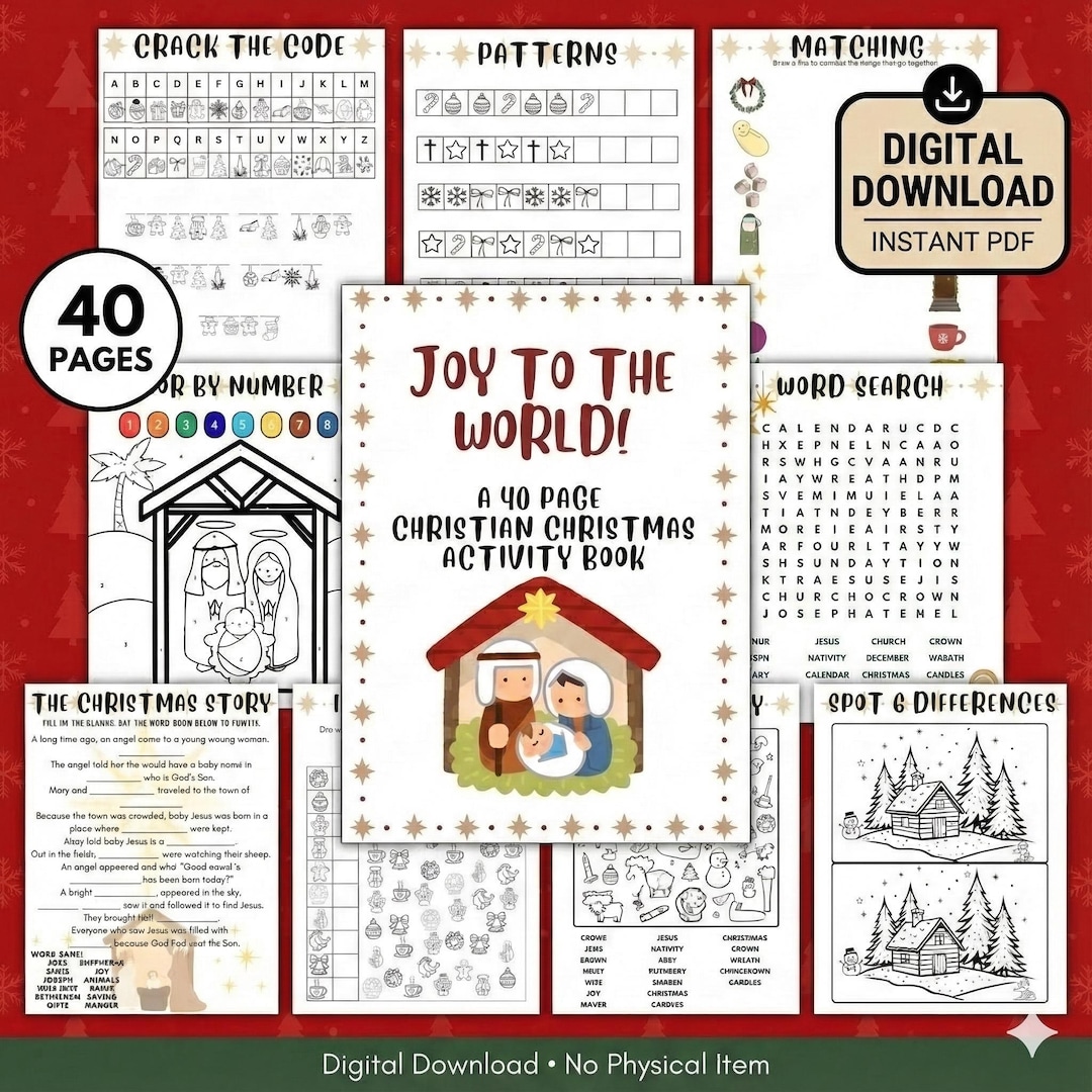 40 Nativity Coloring Pages for Kids, Printable Christmas Activity ...