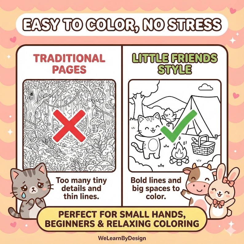 Little Friends Coloring Book, Cute and Cozy Digital Coloring Pages ...