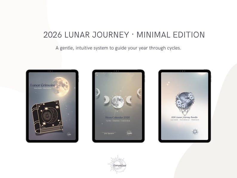 2026 Lunar Journey Minimal Bundle · Off-white Moon Calendar, Grimoire ...