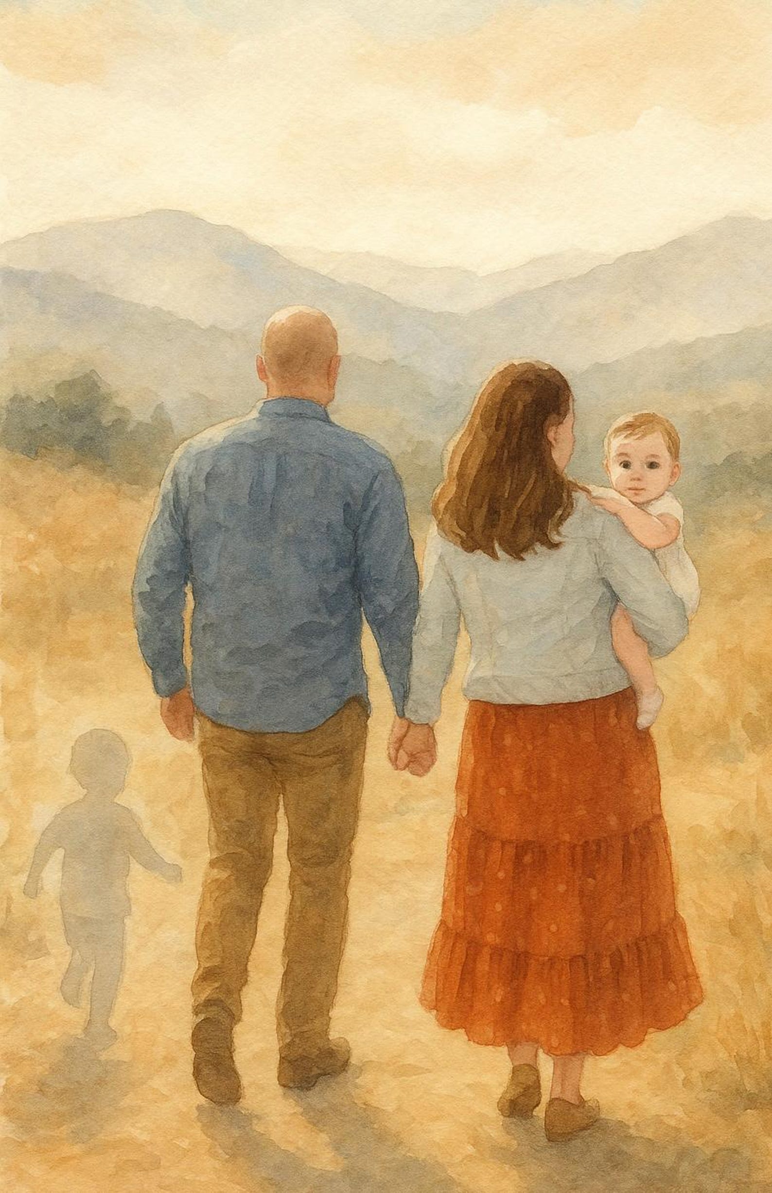 Custom Watercolor Memorial Family Portrait- Personalized Infant Loss ...