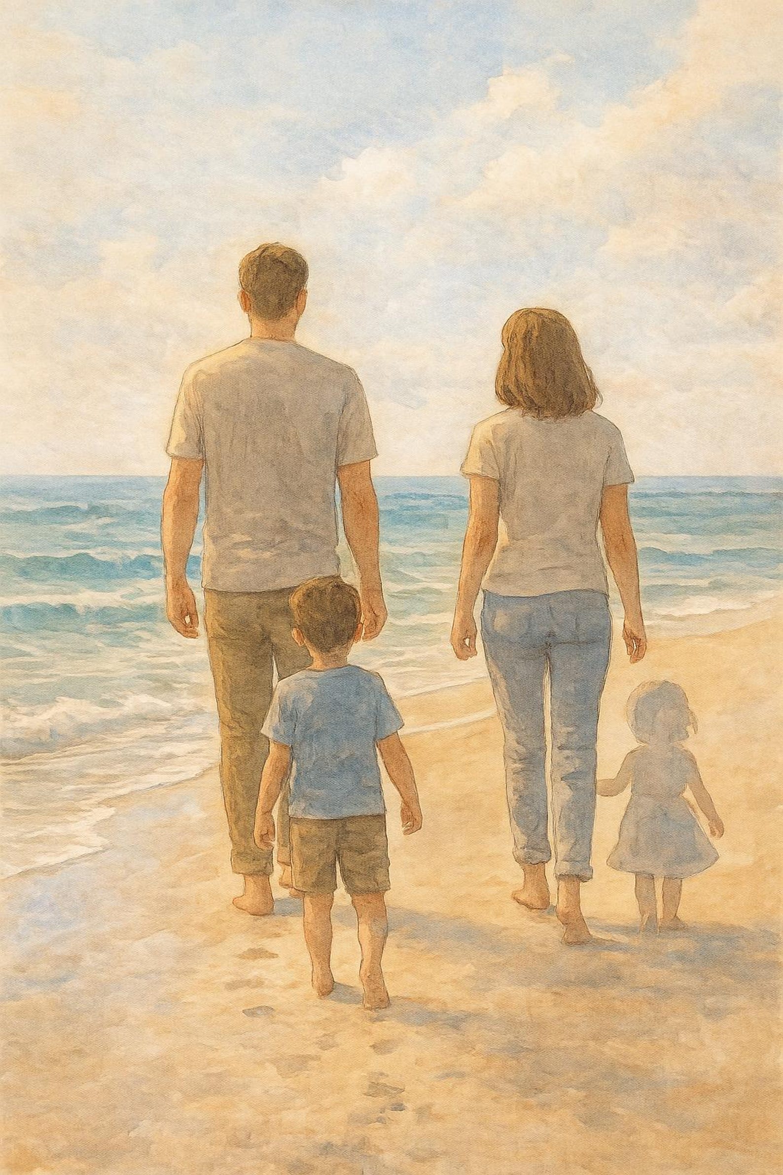 Custom Watercolor Memorial Family Portrait- Personalized Infant Loss ...