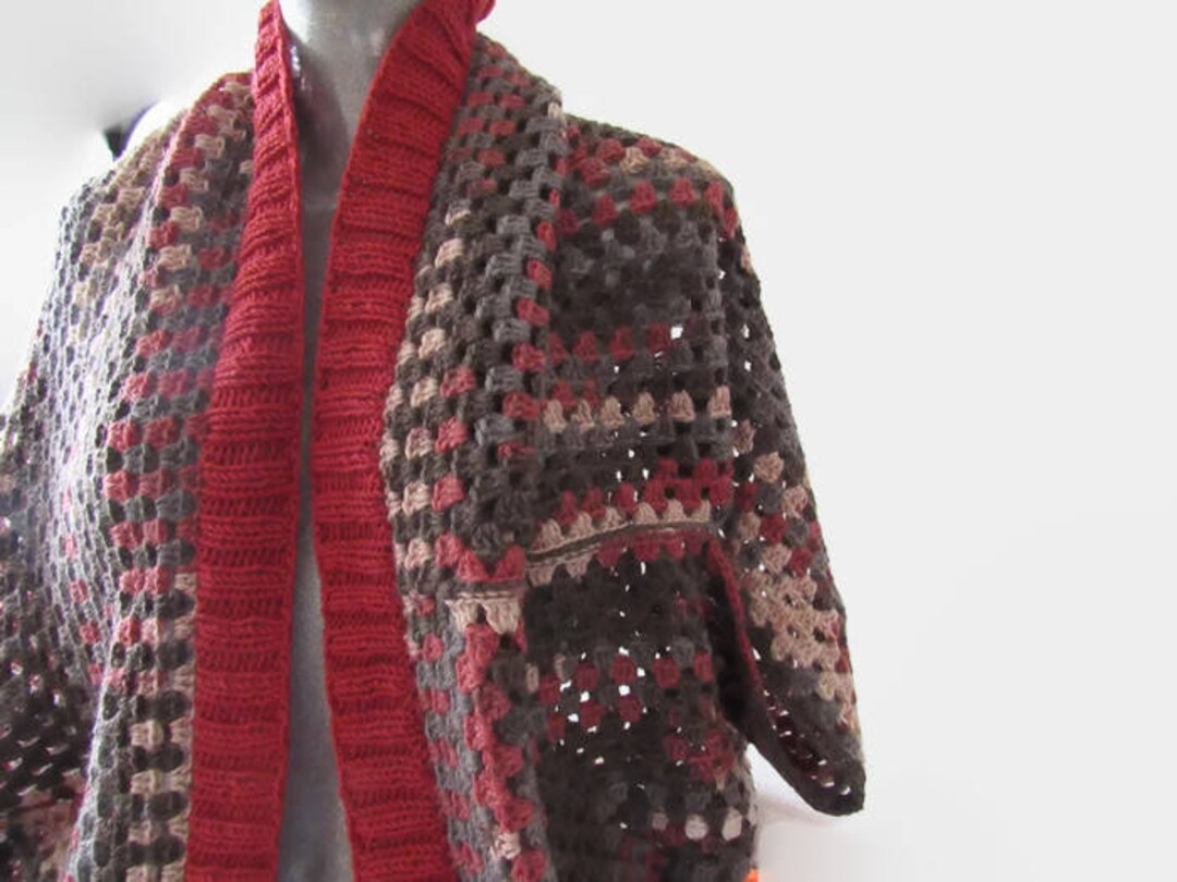 Granny Square Cardigan, Crochet Shrug Sweater, Cocoon Cardigan - Etsy