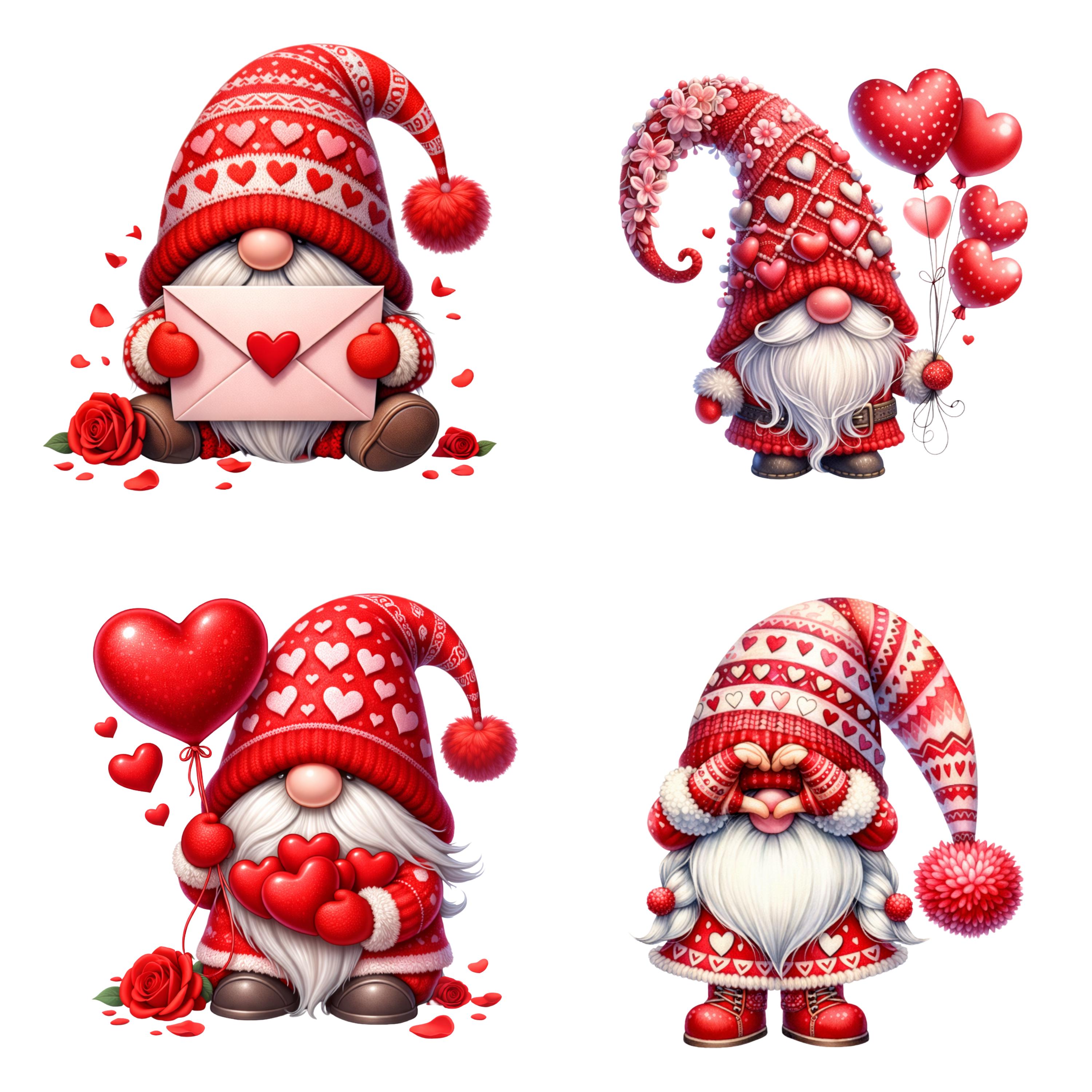 Valentines Gnome Cliparts High Resolution Printable: Whimsical ...