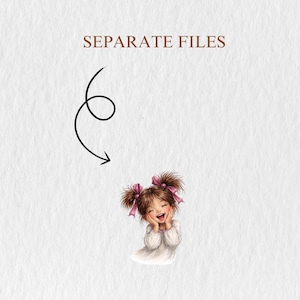Pink Girls Clipart: Whimsical Watercolor PNG Graphics (digital Download ...