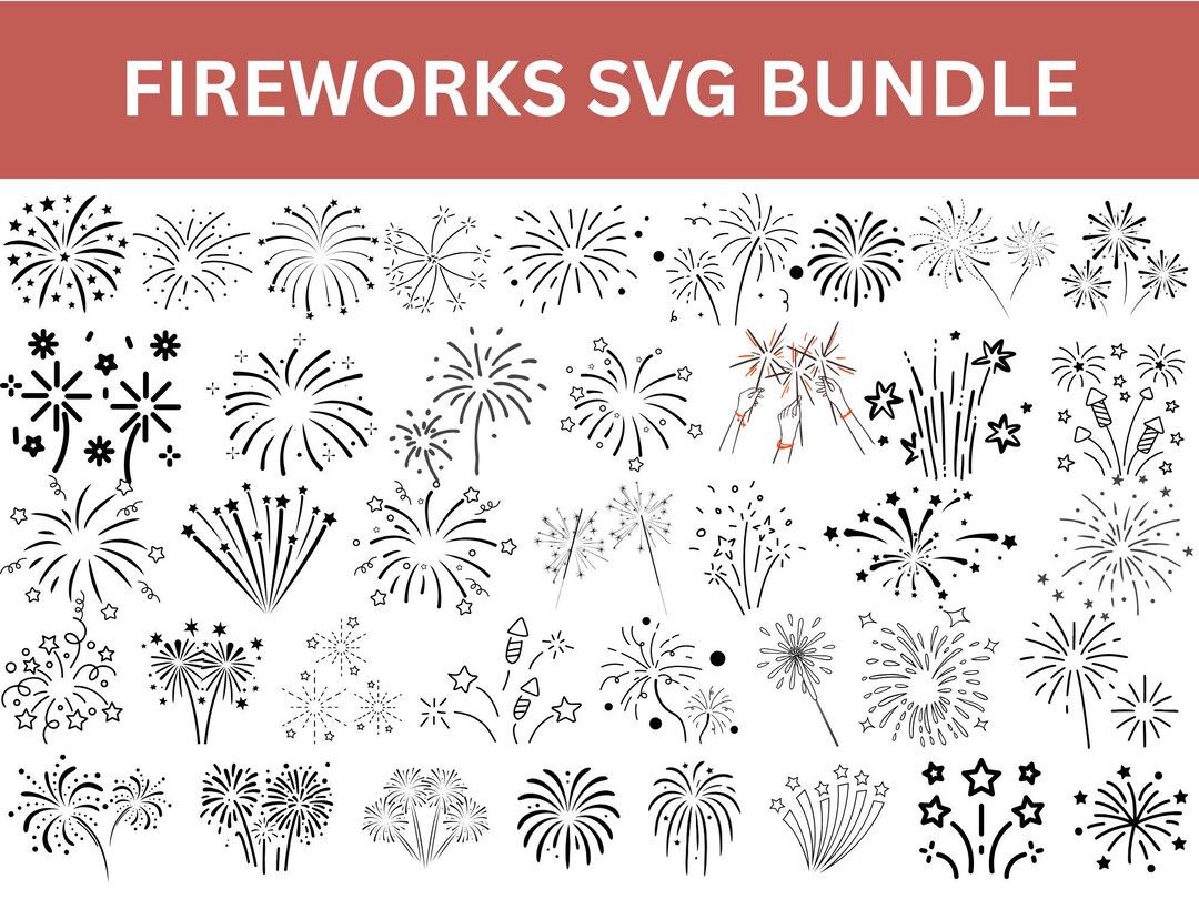 Fireworks SVG Bundle,new Year Svg,cut File for Cricut,fireworks Clipart ...