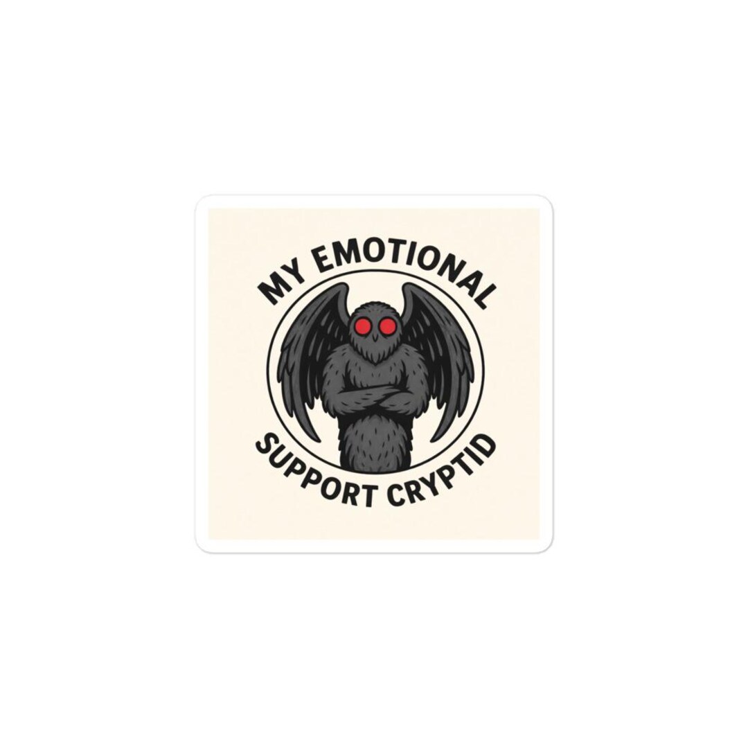 Mothman Emotional Support Cryptid - Bubble-free Stickers - Etsy