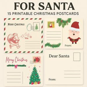 Santa Letter Kit – 15 Printable Christmas Postcards | Dear Santa ...