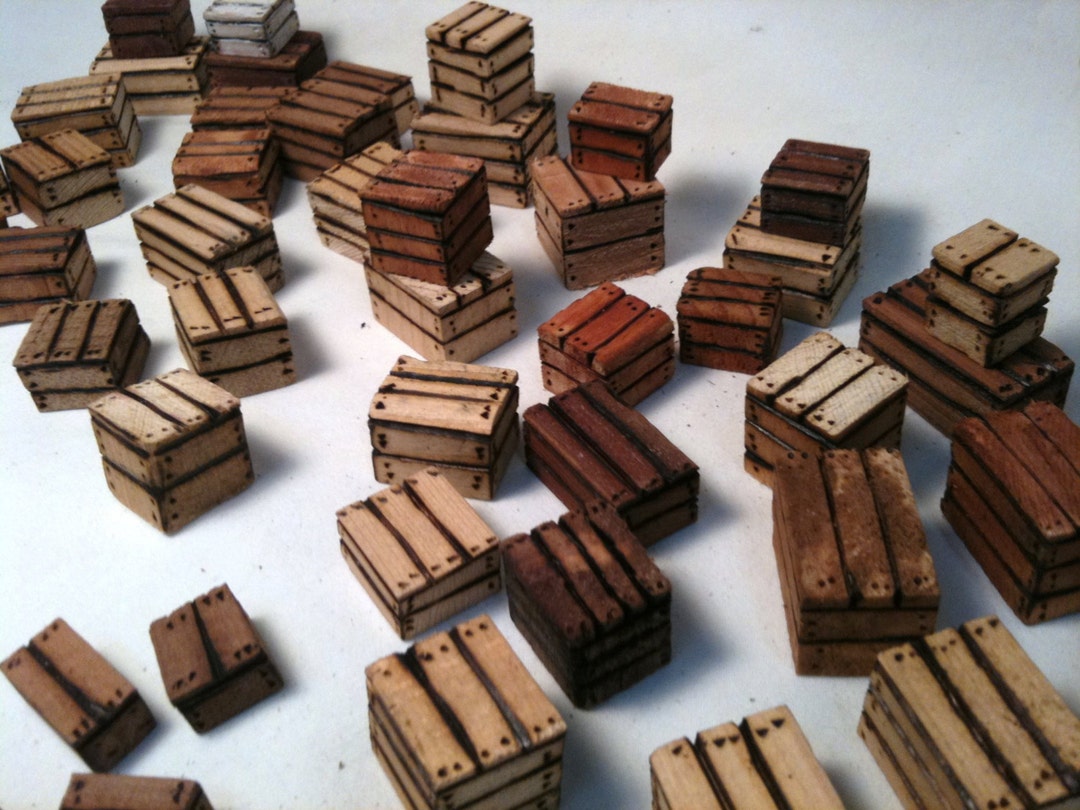 Miniature Wood Crates, Solid Block, Set of 6 - Etsy